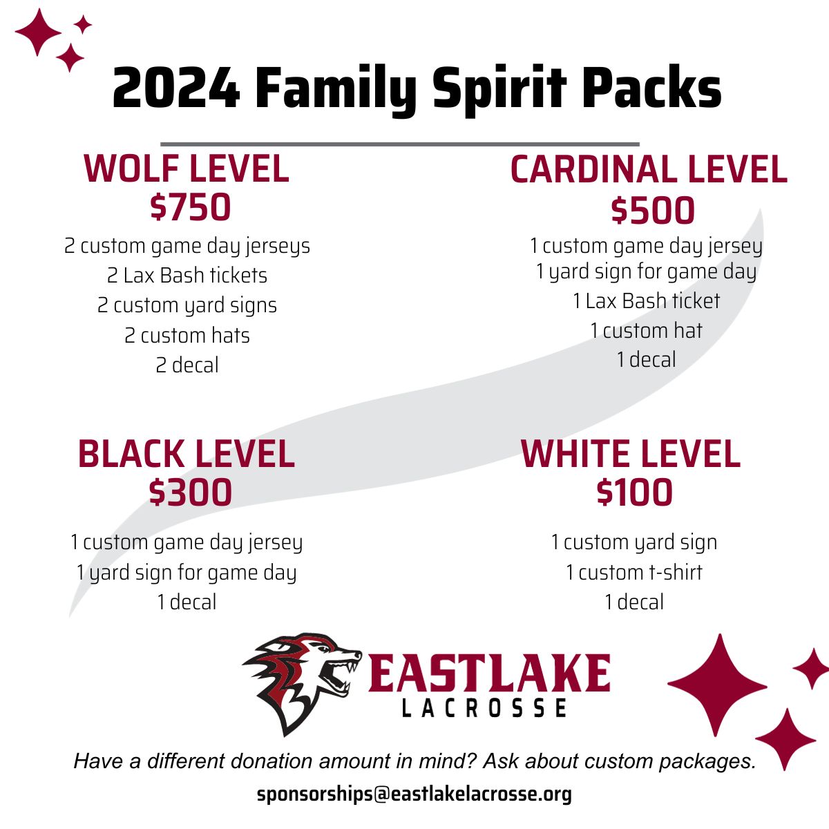 Family Spirit Packs – Eastlake Lacrosse